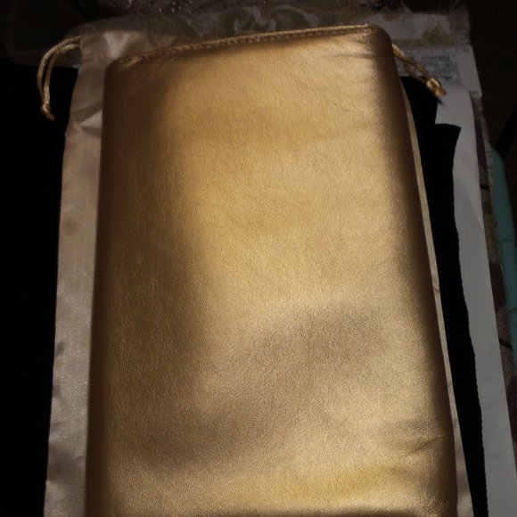 Pandora | Bags | Pandora Clutch Gold Color With Silk Dust Bag | Poshmark